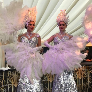 Elegant Silver Stilt Walkers | Stilt Walker Lancashire | Alive Network
